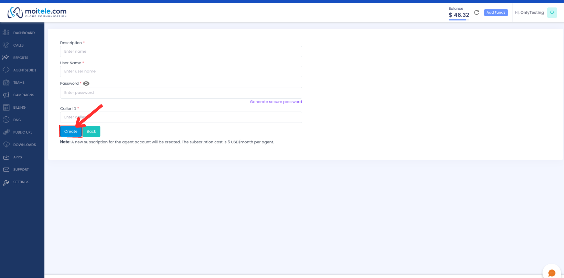 How to add new agents on Moitele User portal? How to add new agents on Moitele User portal?